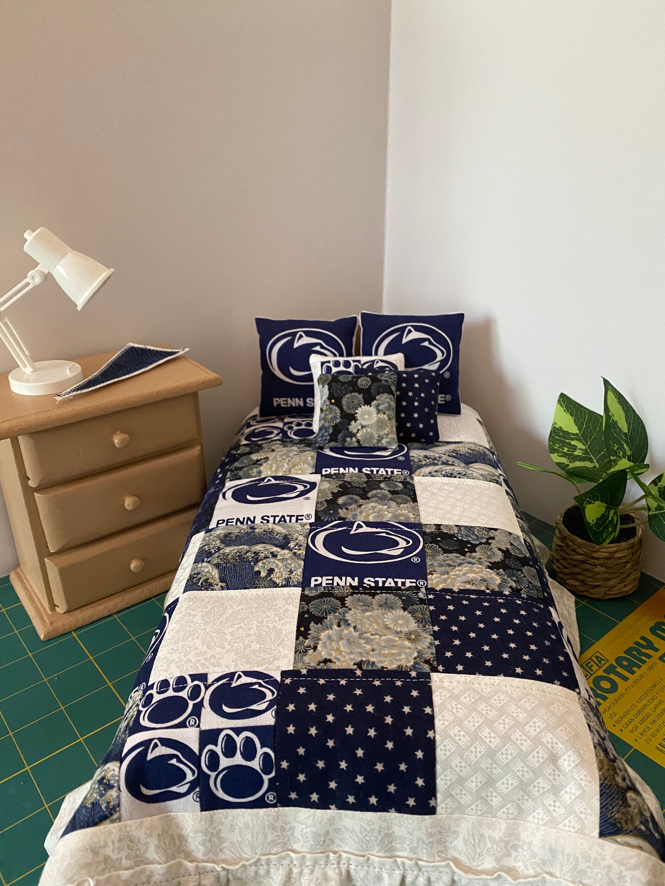 Penn State University Team Colors in a Handmade Miniature Quilt Set ...