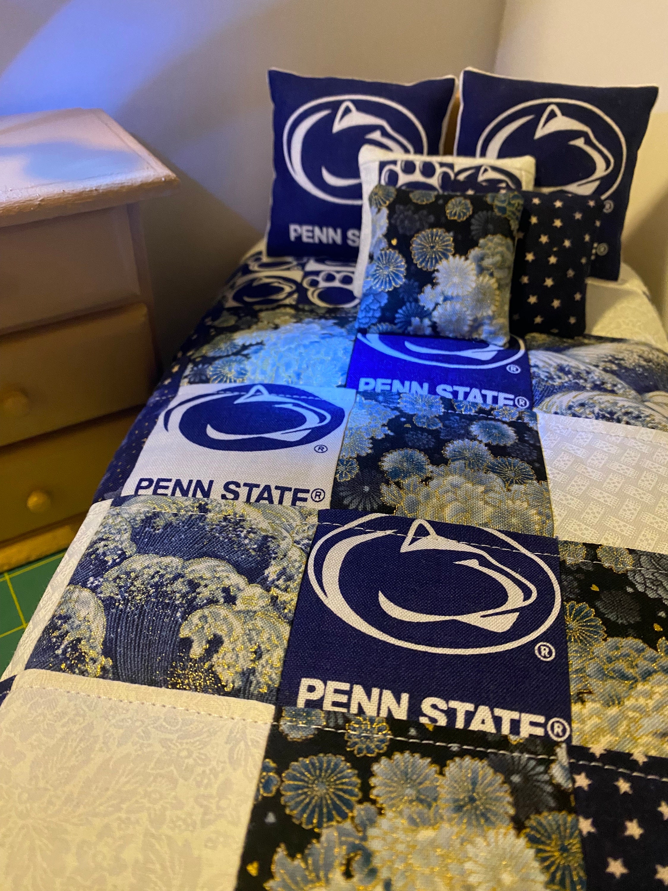 Penn State University Team Colors in a Handmade Miniature Quilt Set ...