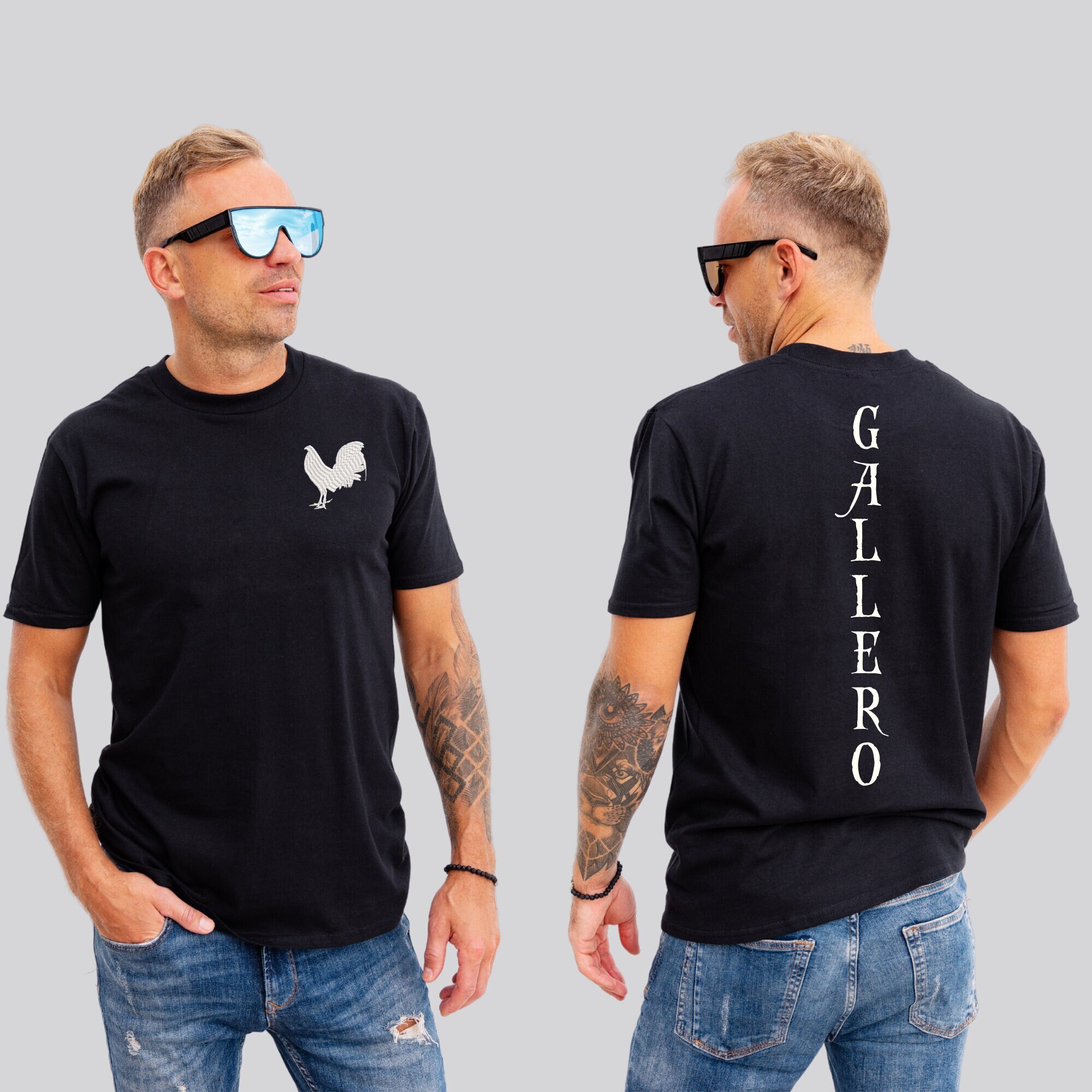Rooster Embroidered T-shirt Playera Bordada De Gallo Custom Game Farm T ...