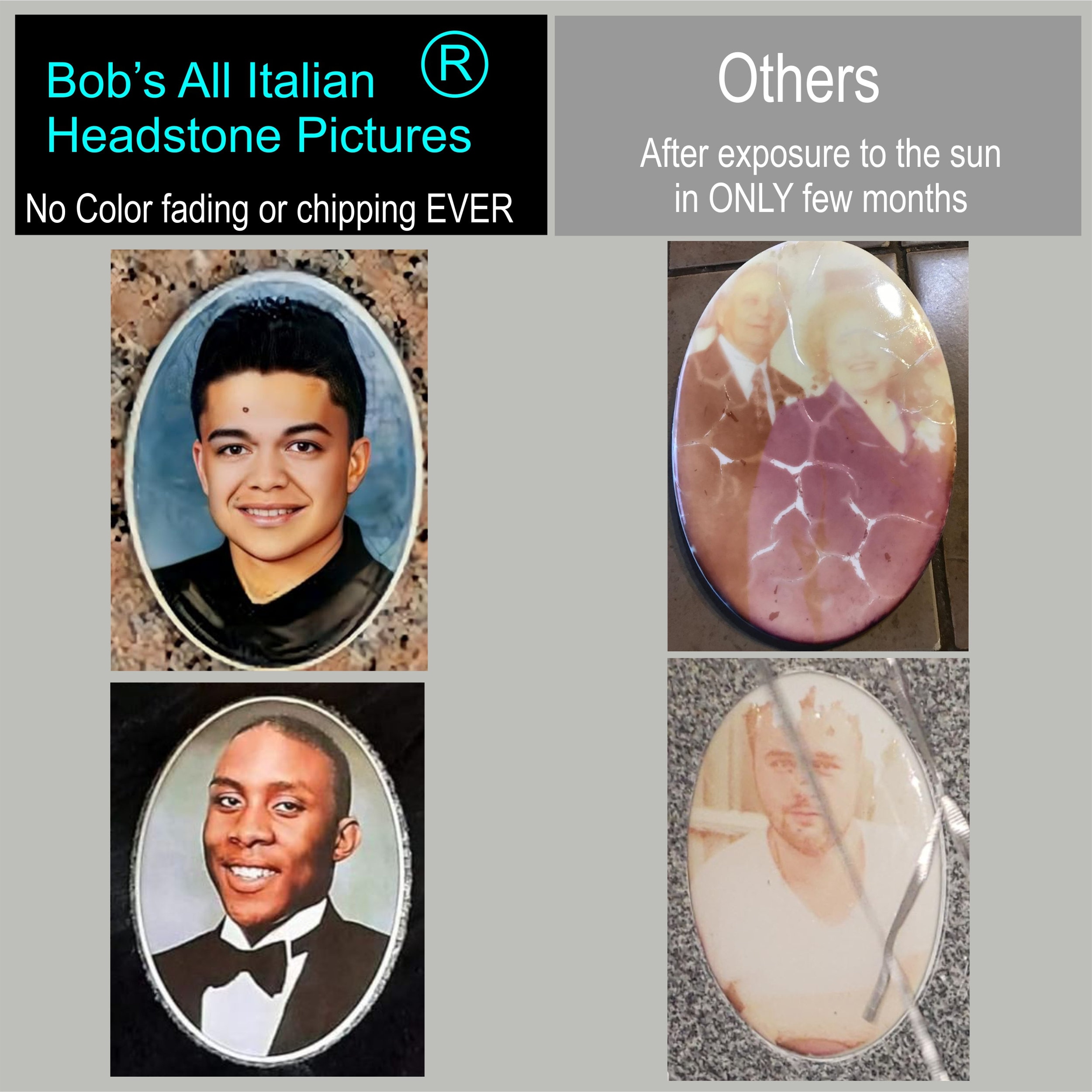 Custom Porcelain Memorial Photo Portrait – Weatherproof Headstone ...