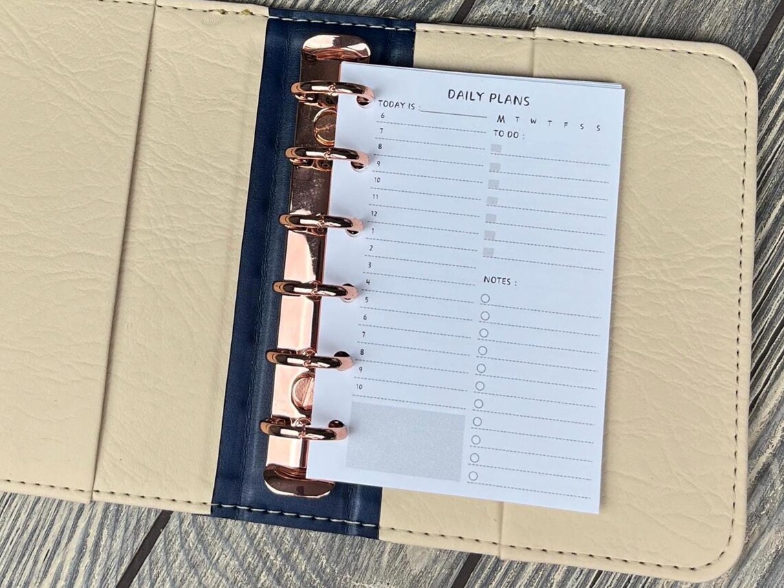 A7 Daily Planner Inserts - Undated, Double-sided, Pocked PM Small Size ...