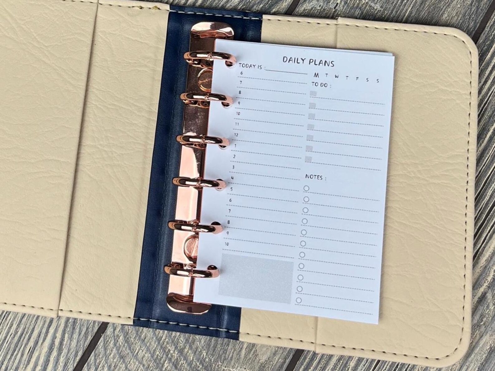 A7 Daily Planner Inserts - Undated, Double-sided, Pocked PM Small Size ...