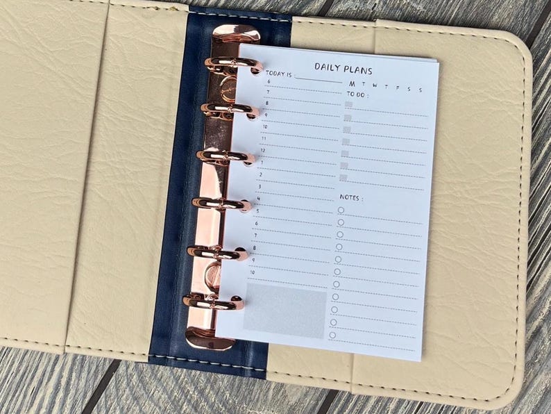 A7 Daily Planner Inserts - Undated, Double-sided, Pocked PM Small Size ...