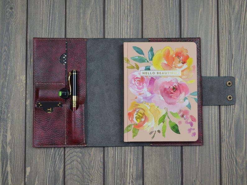 Personalize 2025 Leather Planner Cover, Discbound Wrap Planner Cover ...