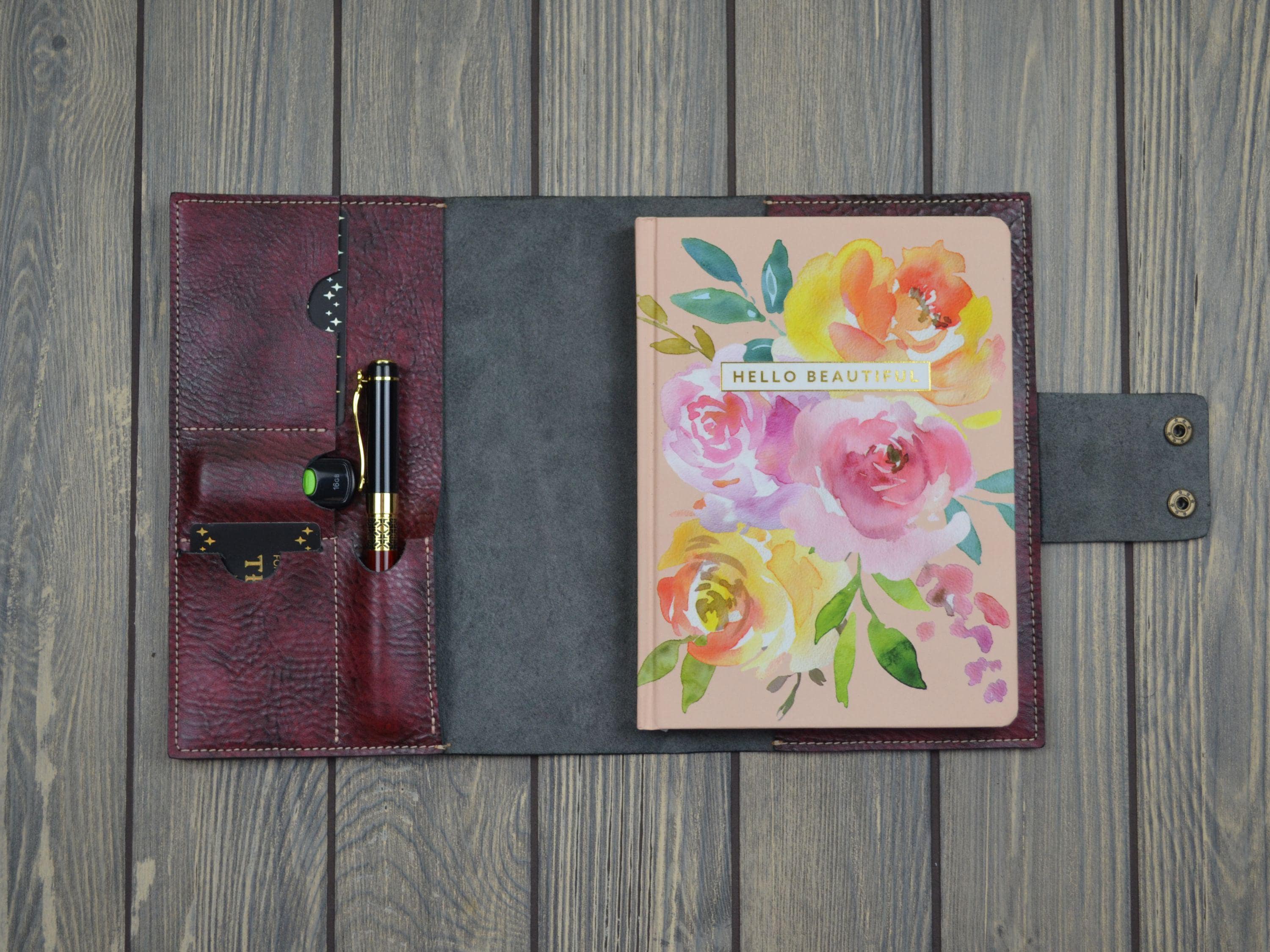 Handmade Leather Notebook Cover Custom Planner Cover Personalized ...