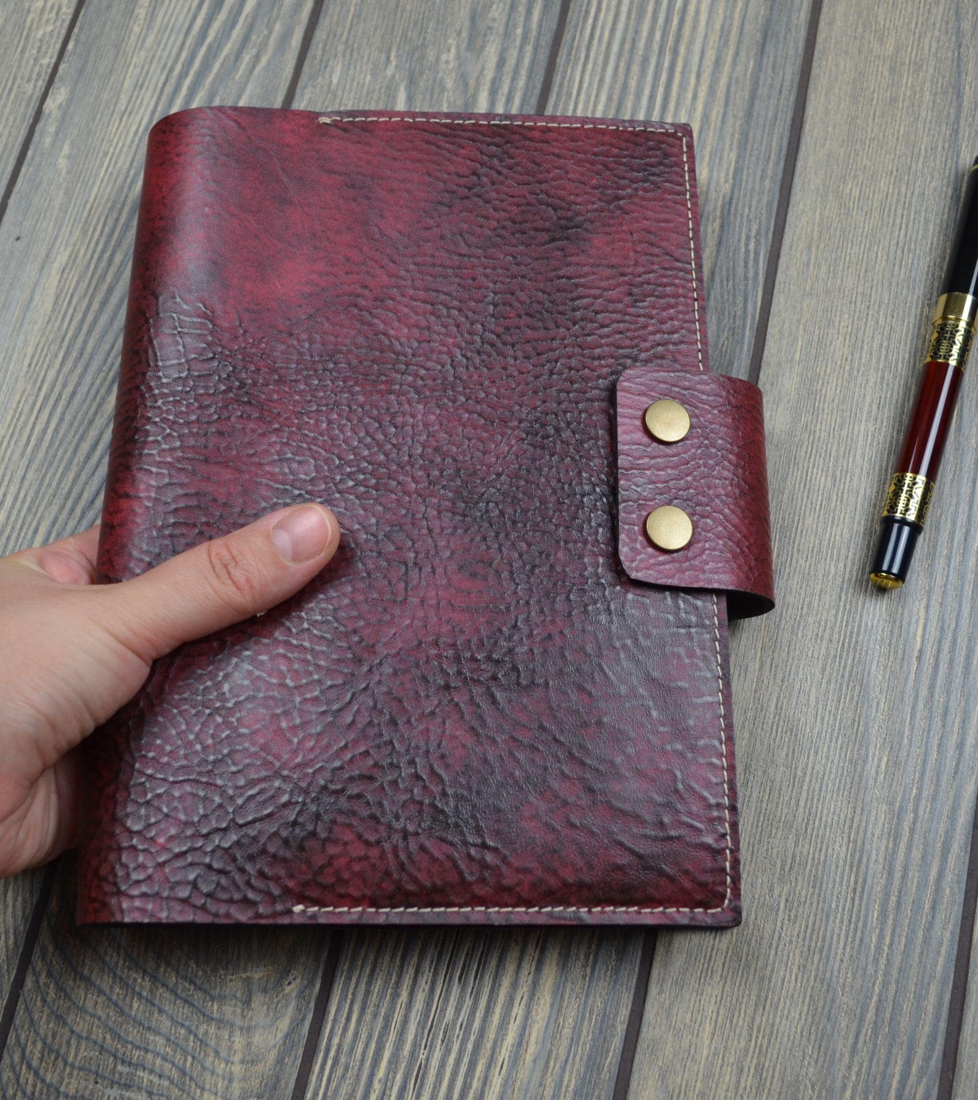 Handmade Leather Notebook Cover Custom Planner Cover Personalized ...