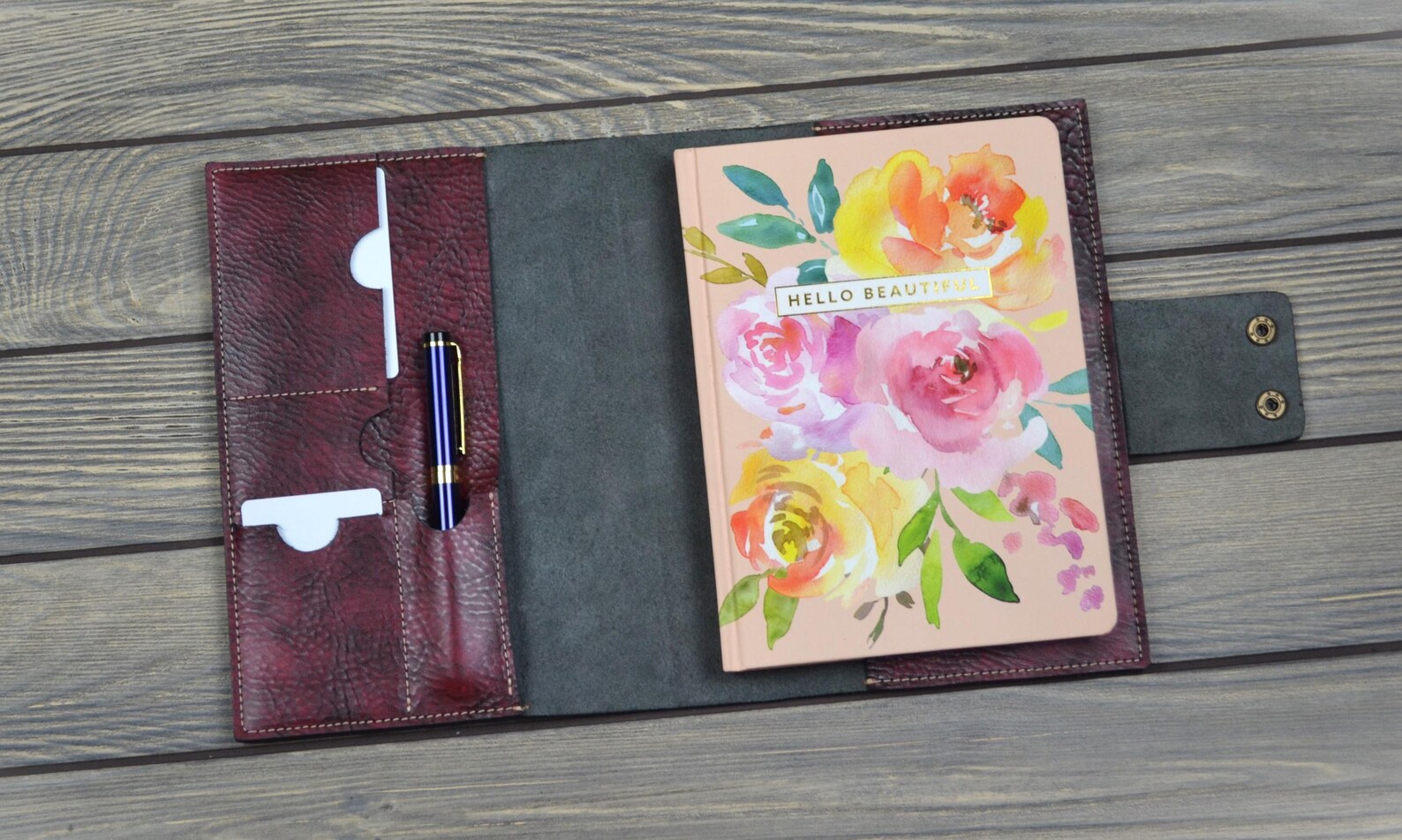 Personalize 2025 Leather Planner Cover, Discbound Wrap Planner Cover ...