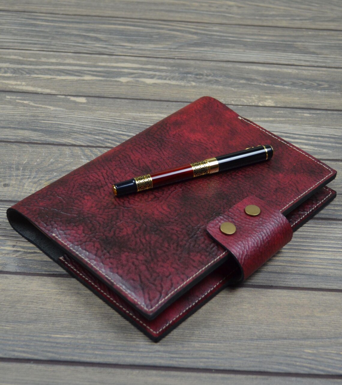 Handmade Leather Notebook Cover Custom Planner Cover Personalized ...