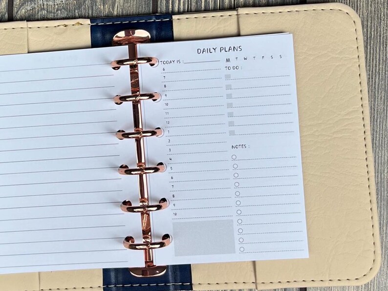 A7 Daily Planner Inserts - Undated, Double-sided, Pocked PM Small Size ...
