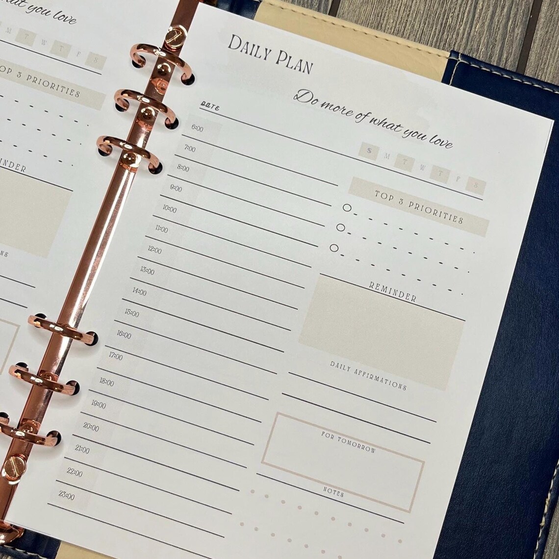 A5 Daily Planner Inserts - Undated, Double-sided, One Day per Page ...