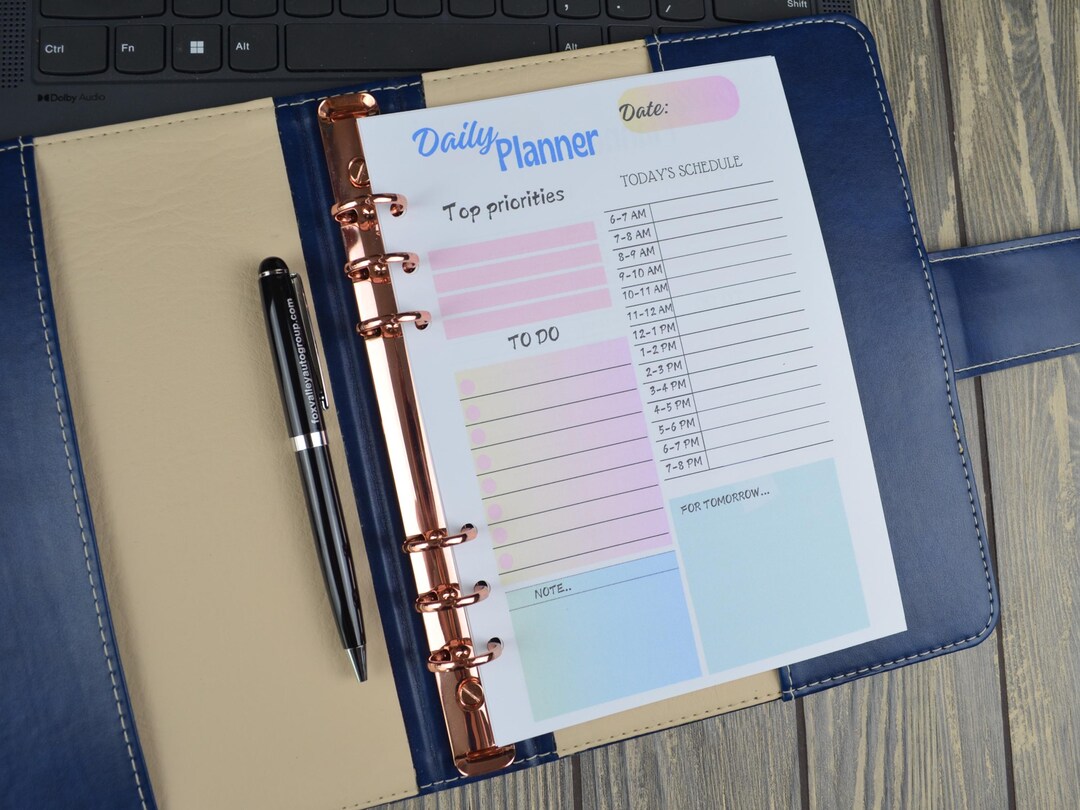 PRINTED / A5 Daily Planner Inserts - Undated, Double-sided, One Day per ...