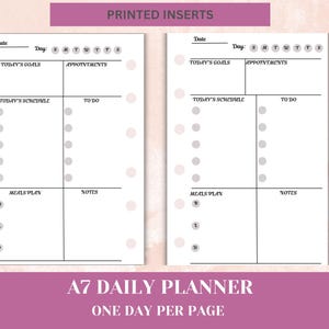A7 Daily Planner Inserts - Undated, Double-sided, Pocked PM Small Size ...