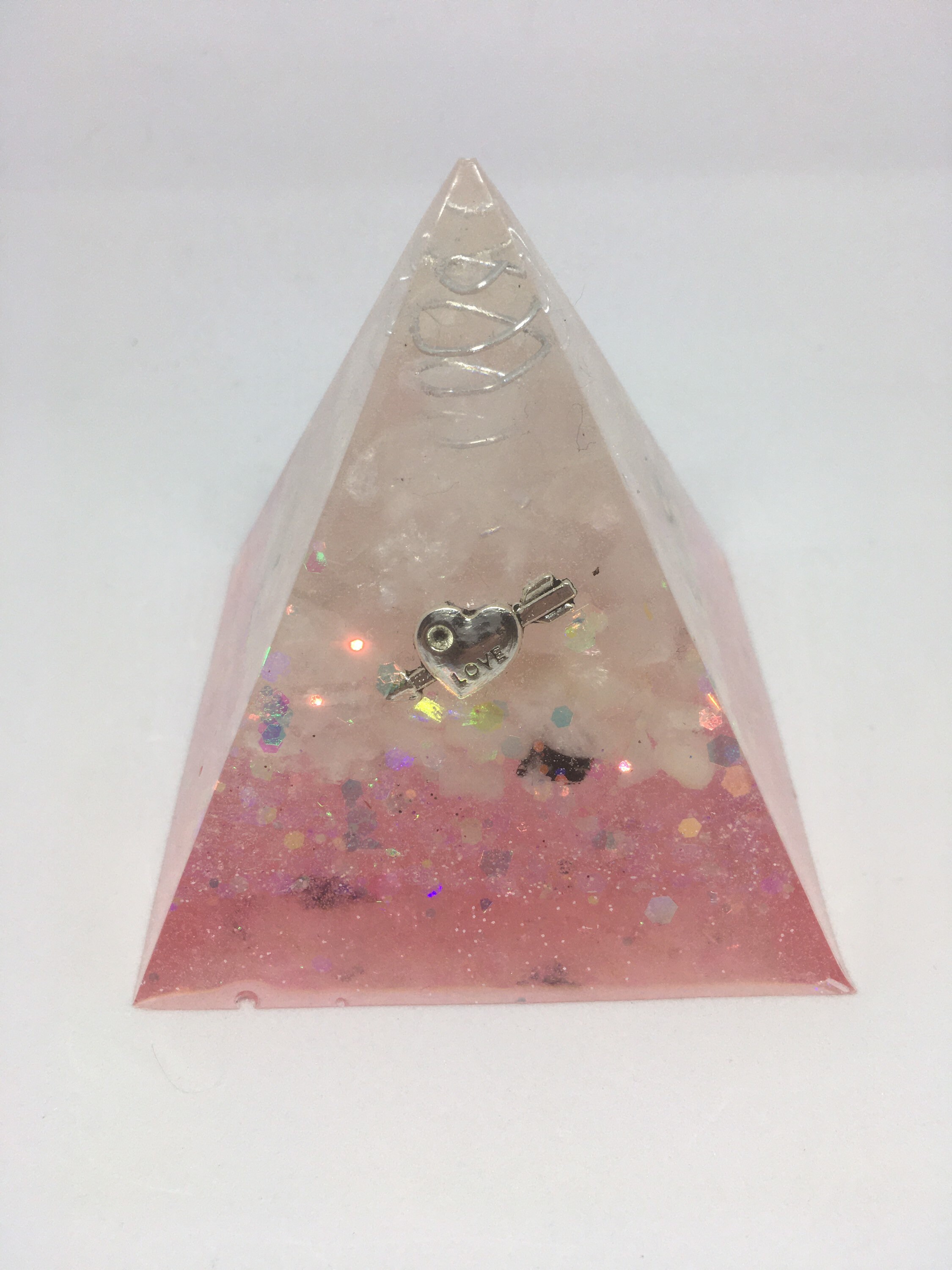 Love Heart Rose Quartz Orgone Pyramid Art & Collectibles Sculpture etna ...