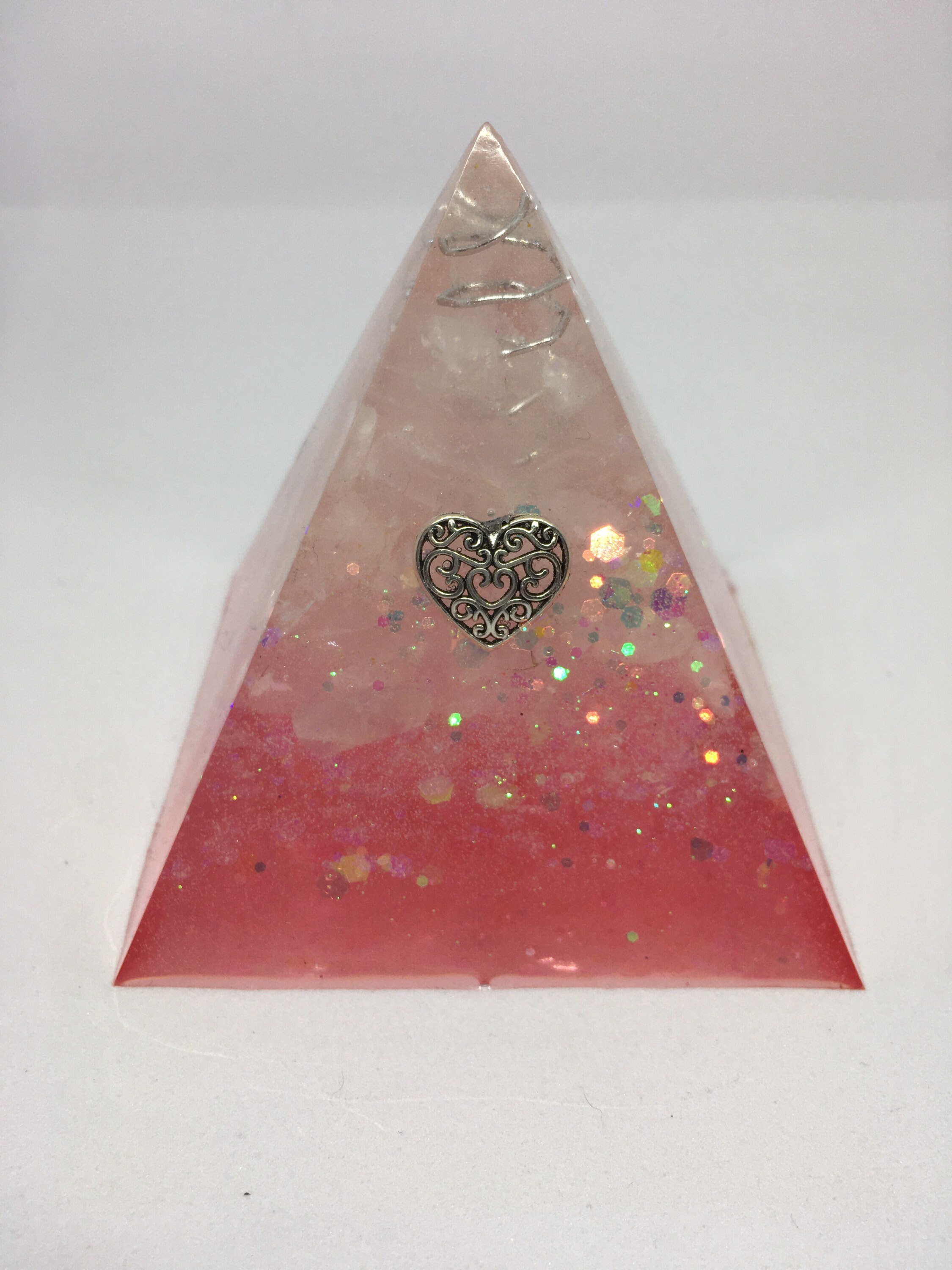 Love Heart Rose Quartz Orgone Pyramid Art & Collectibles Sculpture etna ...