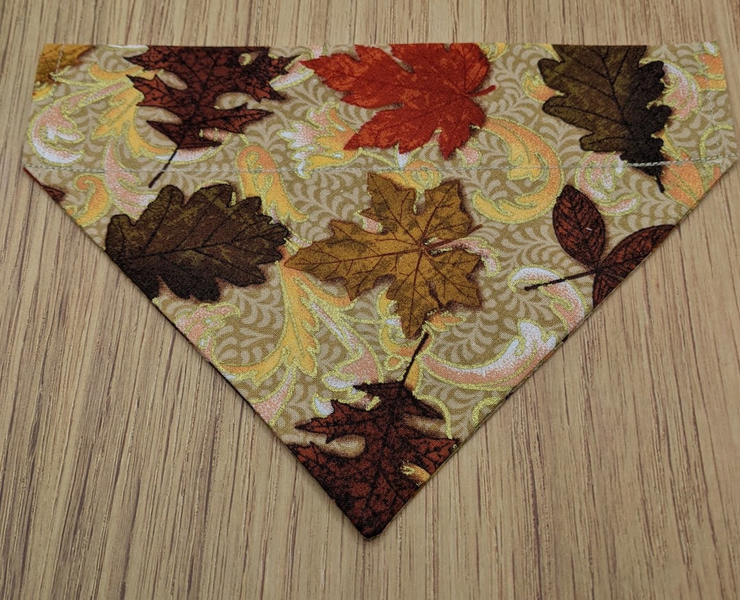 Fall Dog Bandana Leaves OVER the COLLAR Bandanas Slide on Scarf Autumn ...