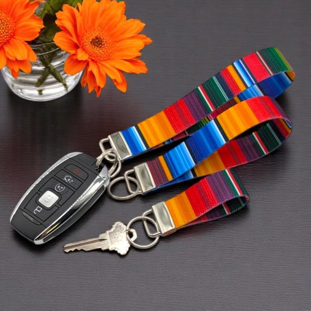 Mexican Serape Wristlet Keychain Key Fob Wristlet for Car and House ...
