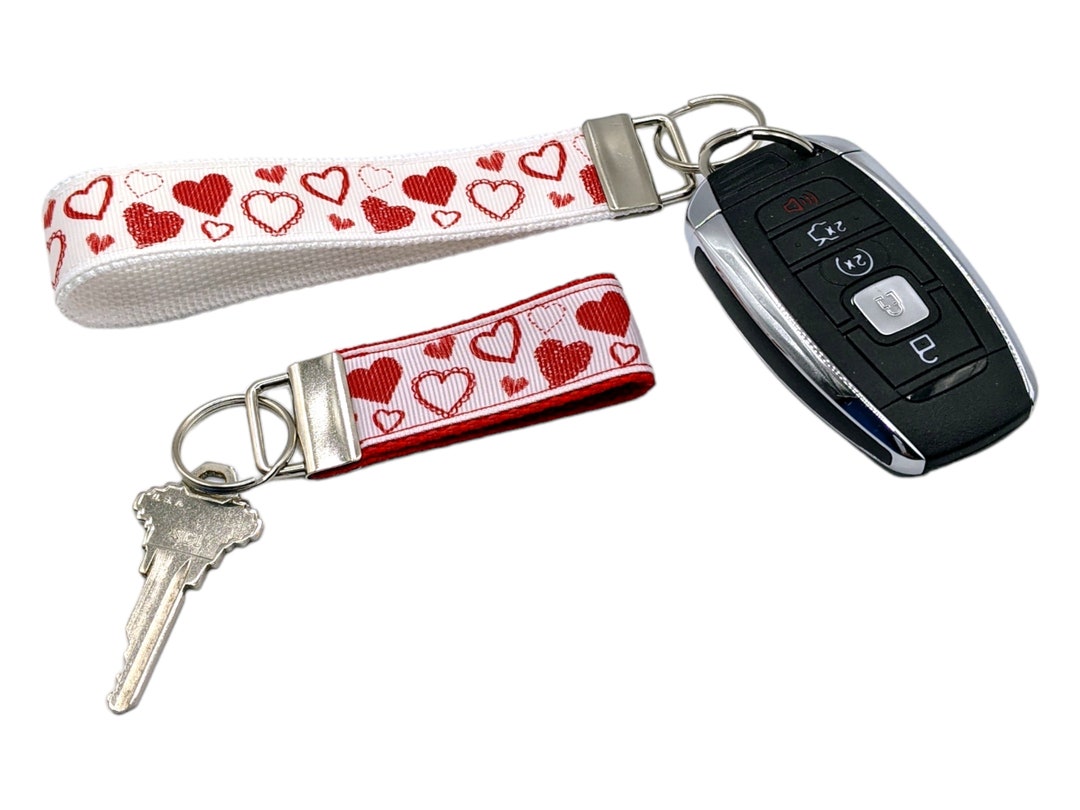 Heart Keychain Gift for Valentine's Day Wristlet Key Chain Hearts Love ...