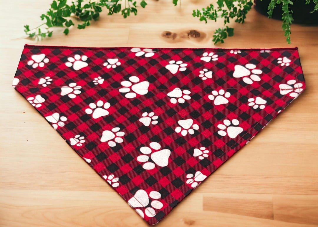 Paw Prints Dog Bandana, Custom Dog Bandana, Cat Bandana, Handmade ...