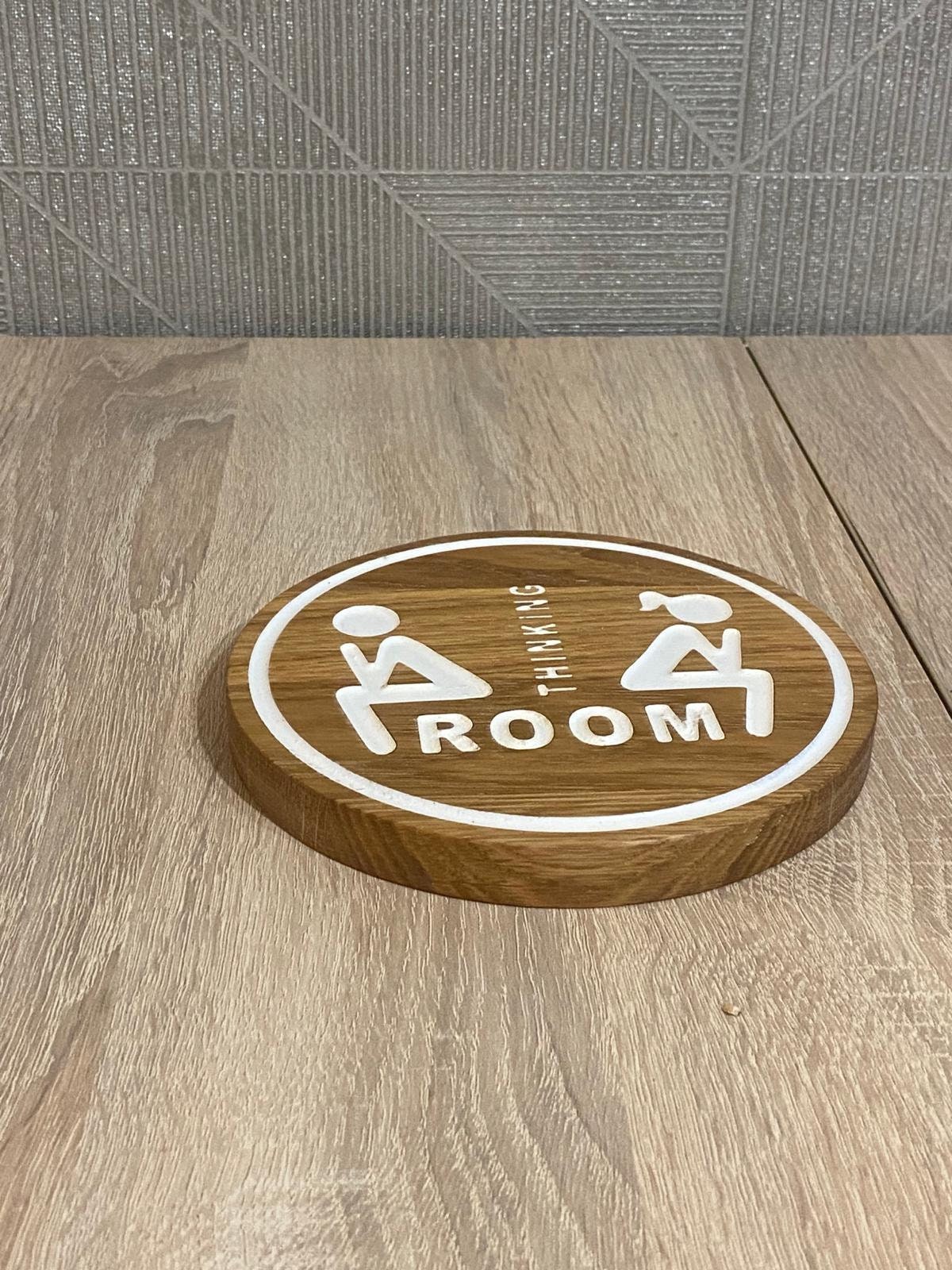 Toilet Sign, Bathroom, Wooden Door Hanger, Funny Sign, Unique WC Design ...