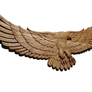 Carved Eagle, Falcon Figurine, Statue From Oak Wood, Unique Gift, Gift ...