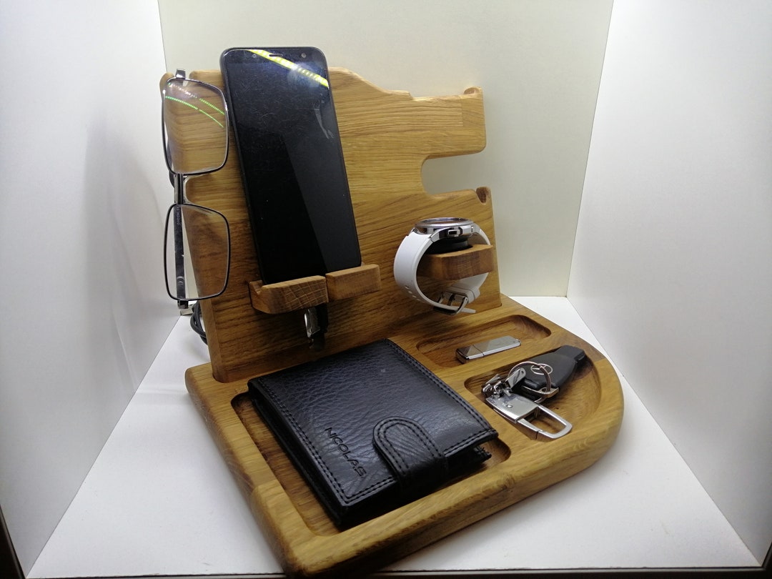 Wood Docking Stations, Oak, Personalized Gift for Him, Gift for ...