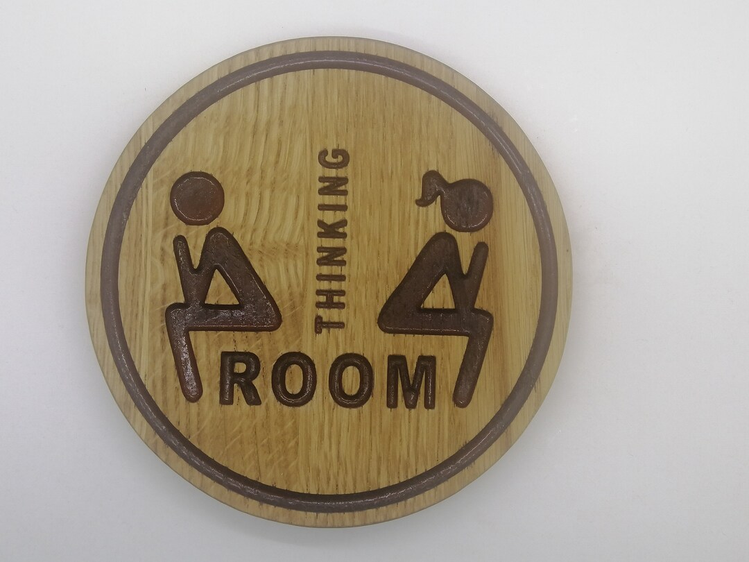 Toilet Sign, Bathroom, Wooden Door Hanger, Funny Sign, Unique WC Design ...