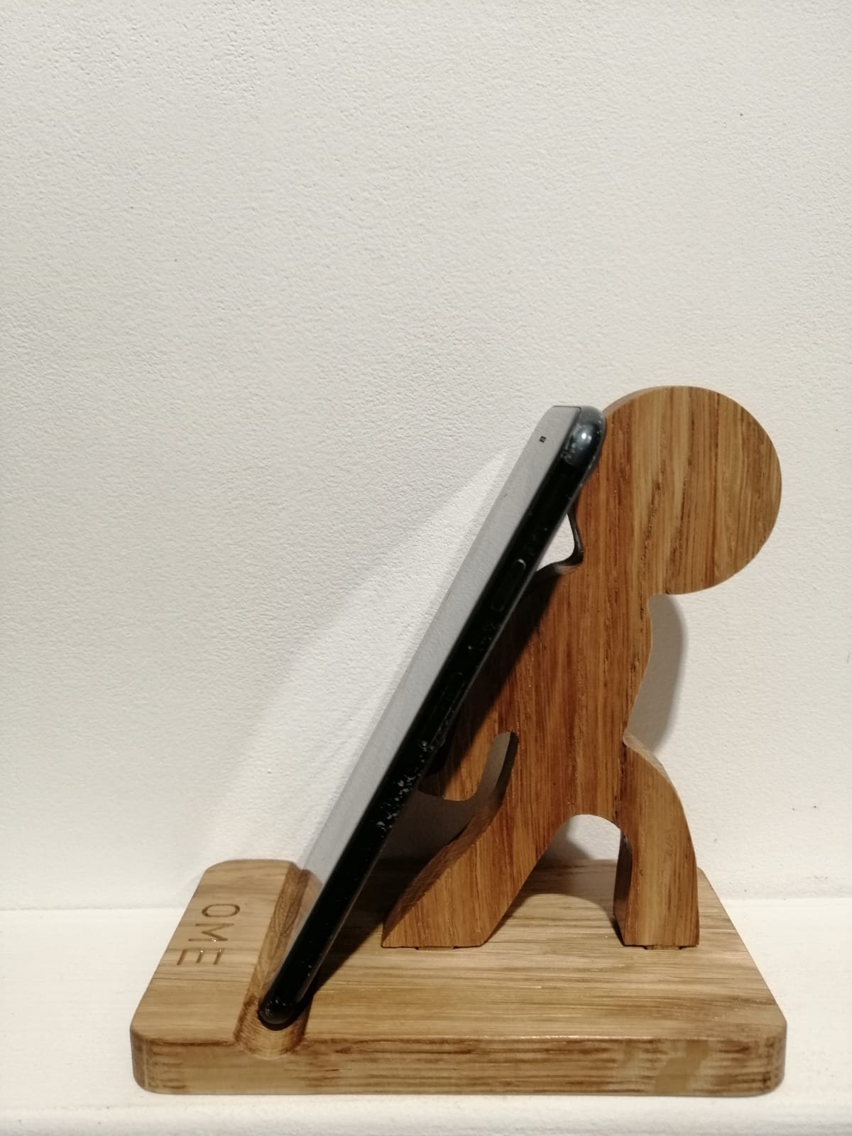 Phone Holder Man Holding Phone From Oak Wood - Etsy