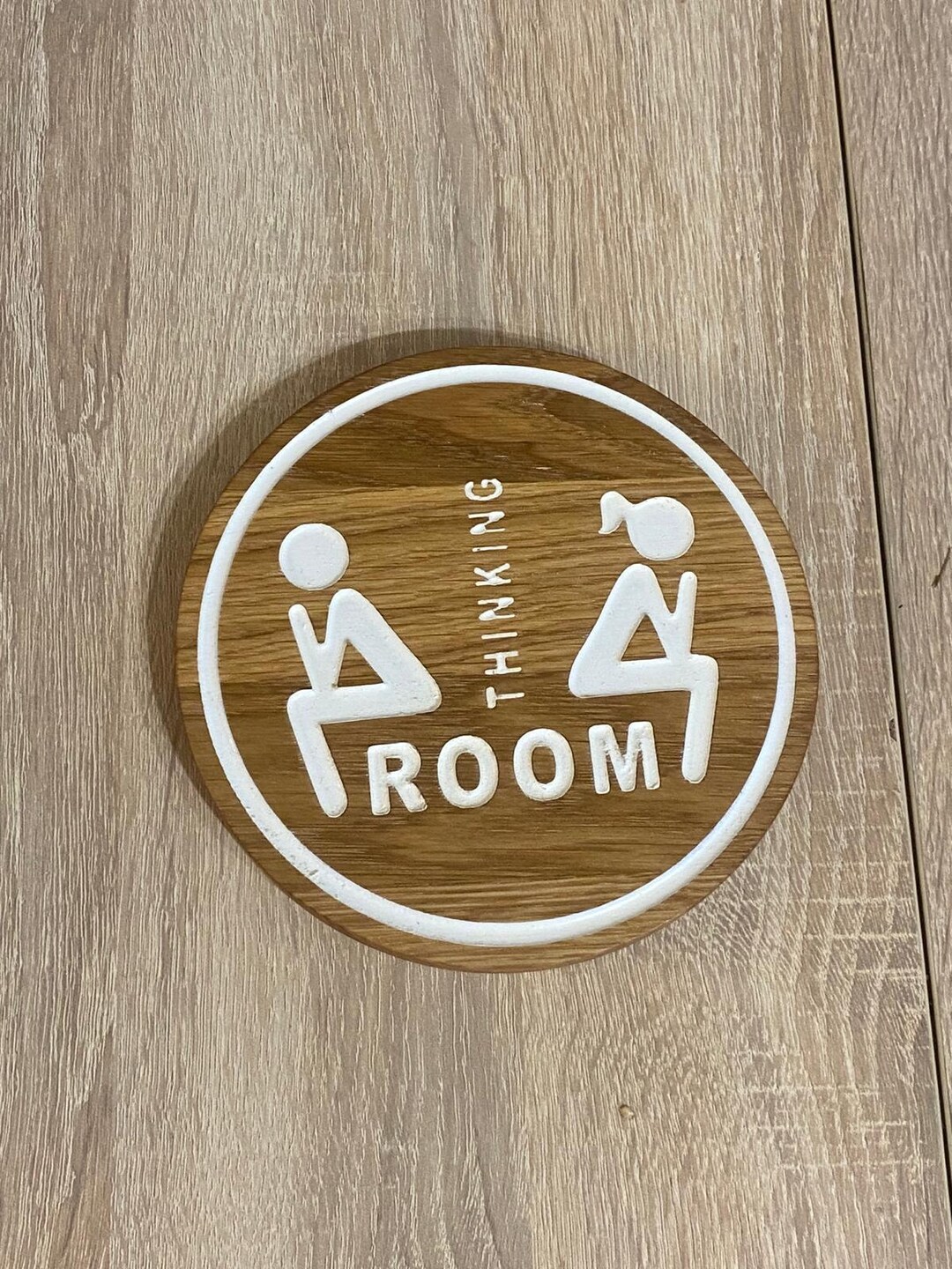 Toilet Sign, Bathroom, Wooden Door Hanger, Funny Sign, Unique WC Design ...