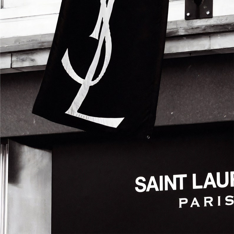 YSL Flag Fashion Black and White Photo Modern Home Decor | Etsy