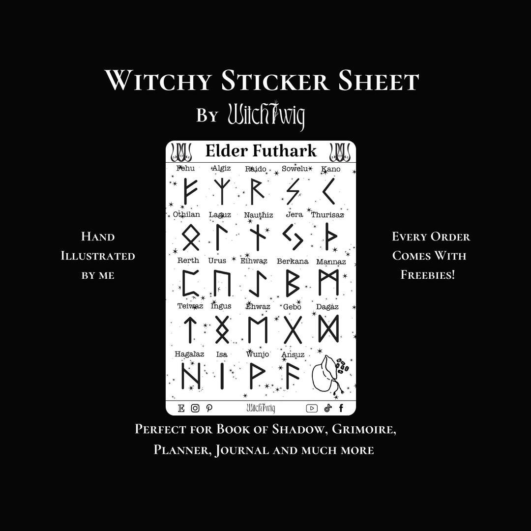 Elder Futhark Sticker Sheet/ Viking Runes, Binding Rune, Viking ...
