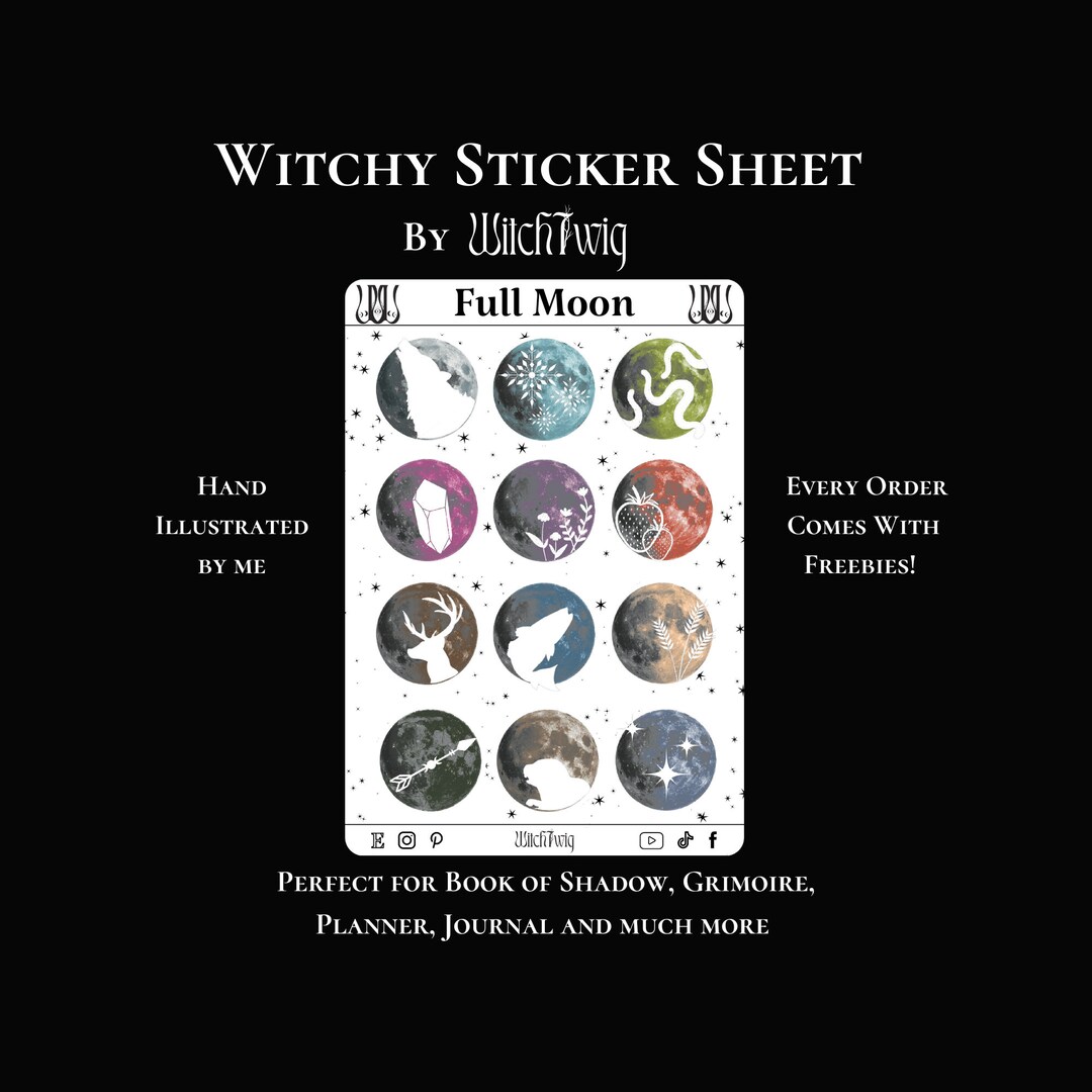 Full Moons Sticker Sheet/bullet Journal Stickers/planner Stickers ...