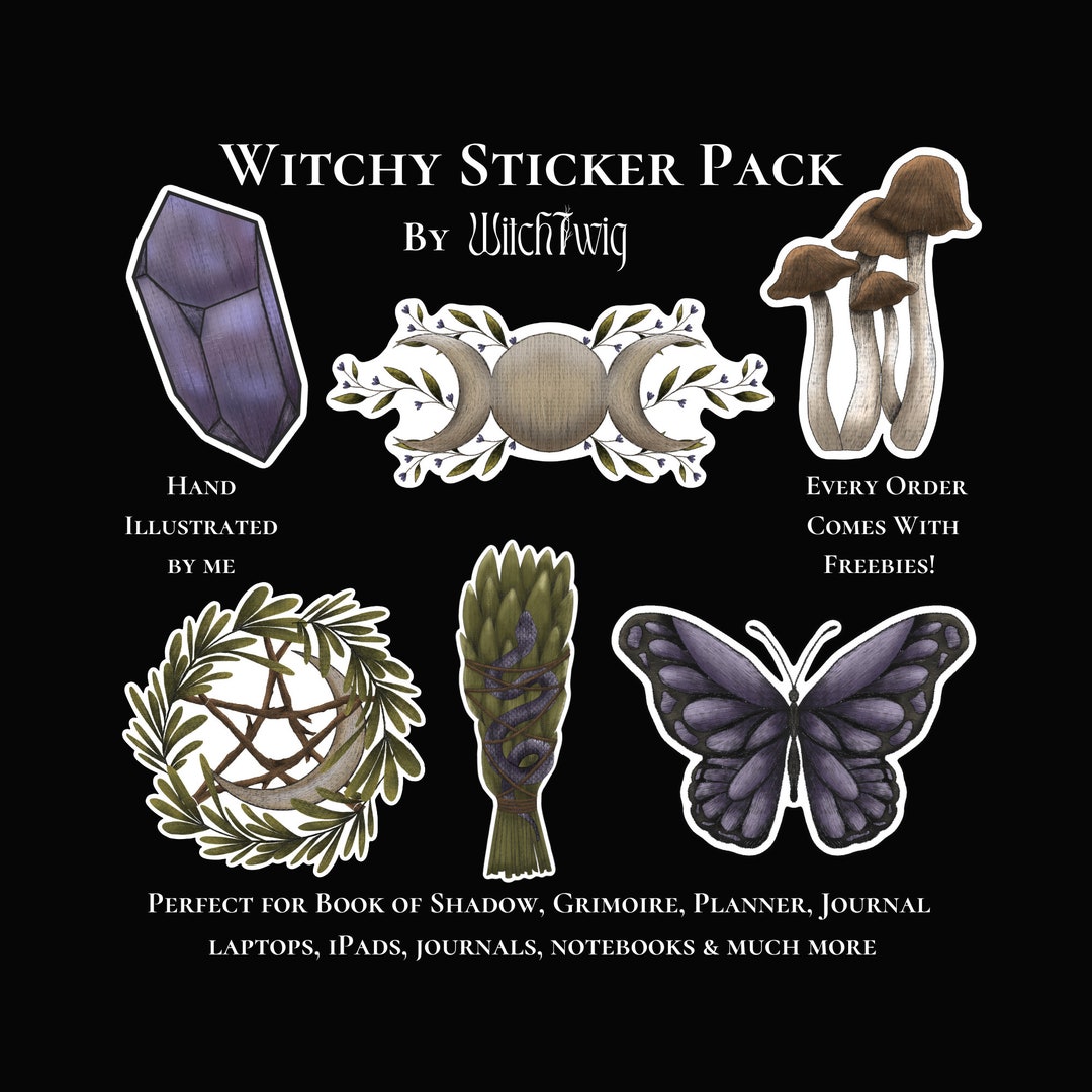 Green Witch Sticker Pack /grimoire Sticker Set/ Book of Shadows ...