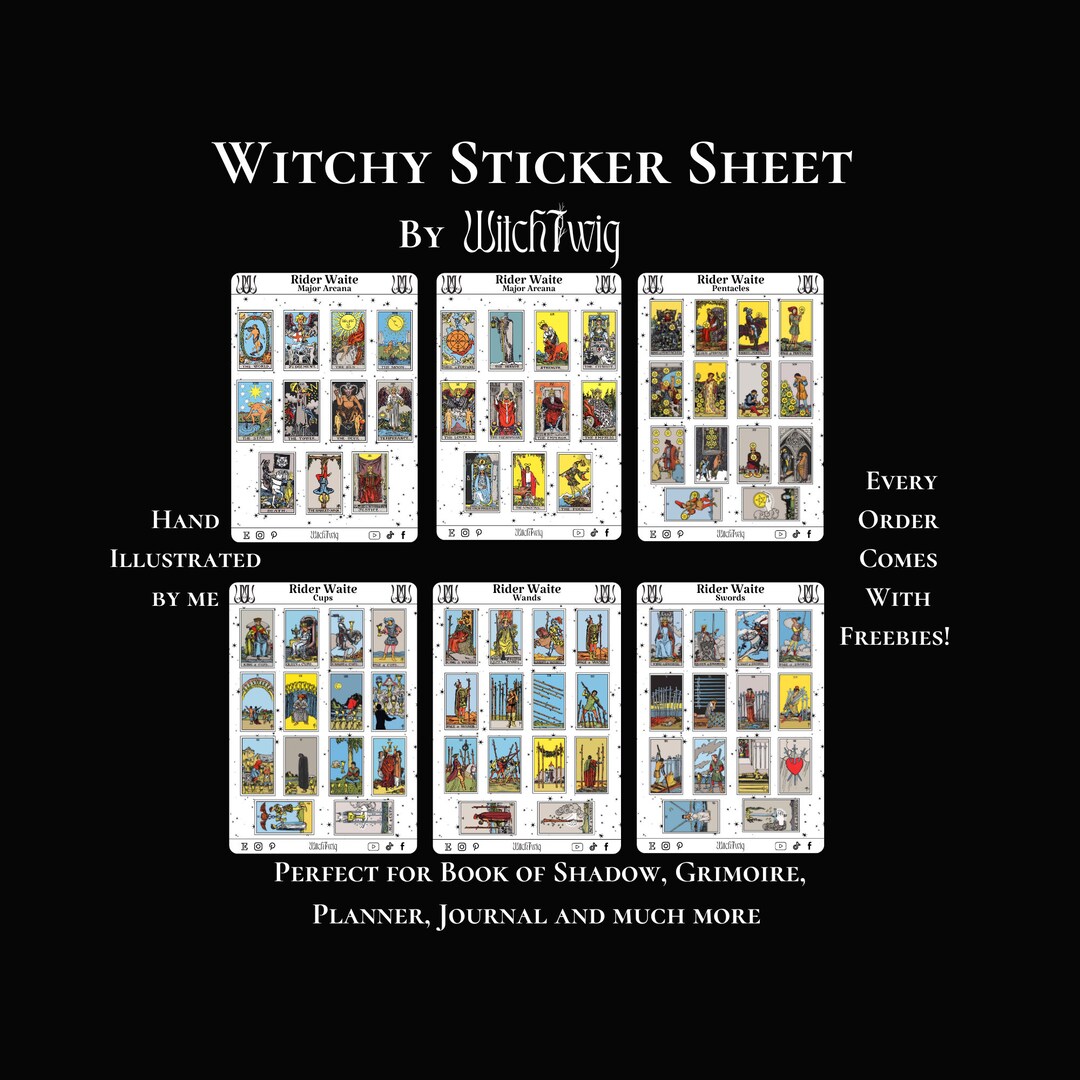 Raider Waite Smith Sticker Sheet Coloured /major Arcana, Minor Arcana ...
