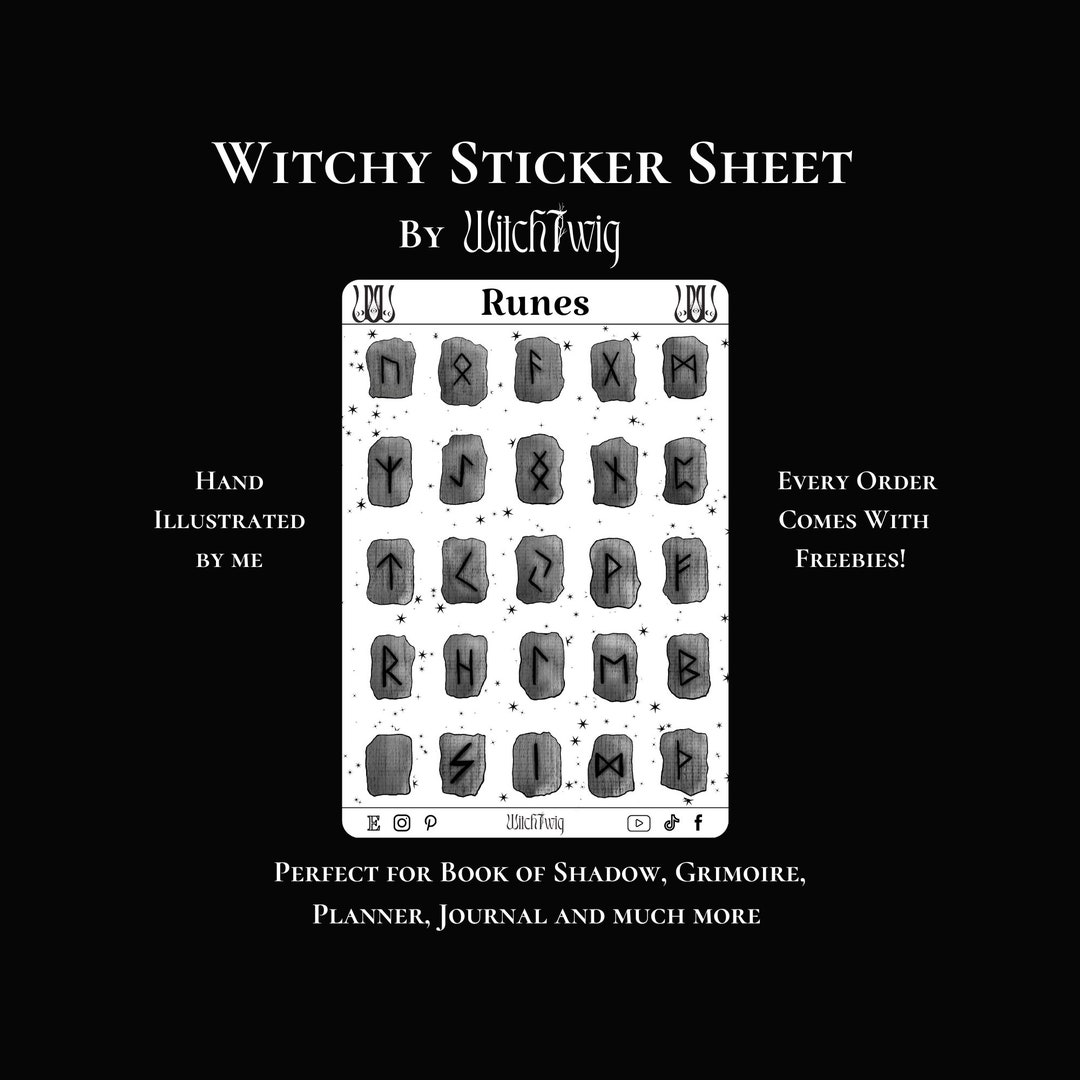 Runes Sticker Sheet/ Viking Runes, Binding Rune, Viking Stickers ...