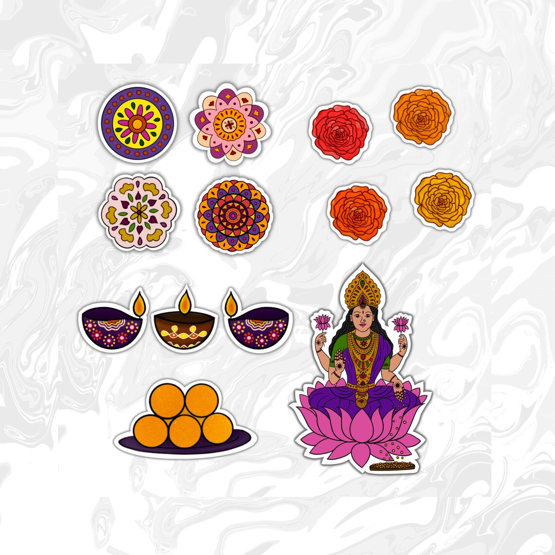 Diwali stickers variety packs Indian festival Indian | Etsy
