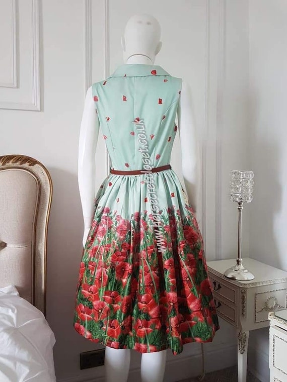 Lindy Bop Matilda Poppy Field Retro Pin-up Dress - Etsy