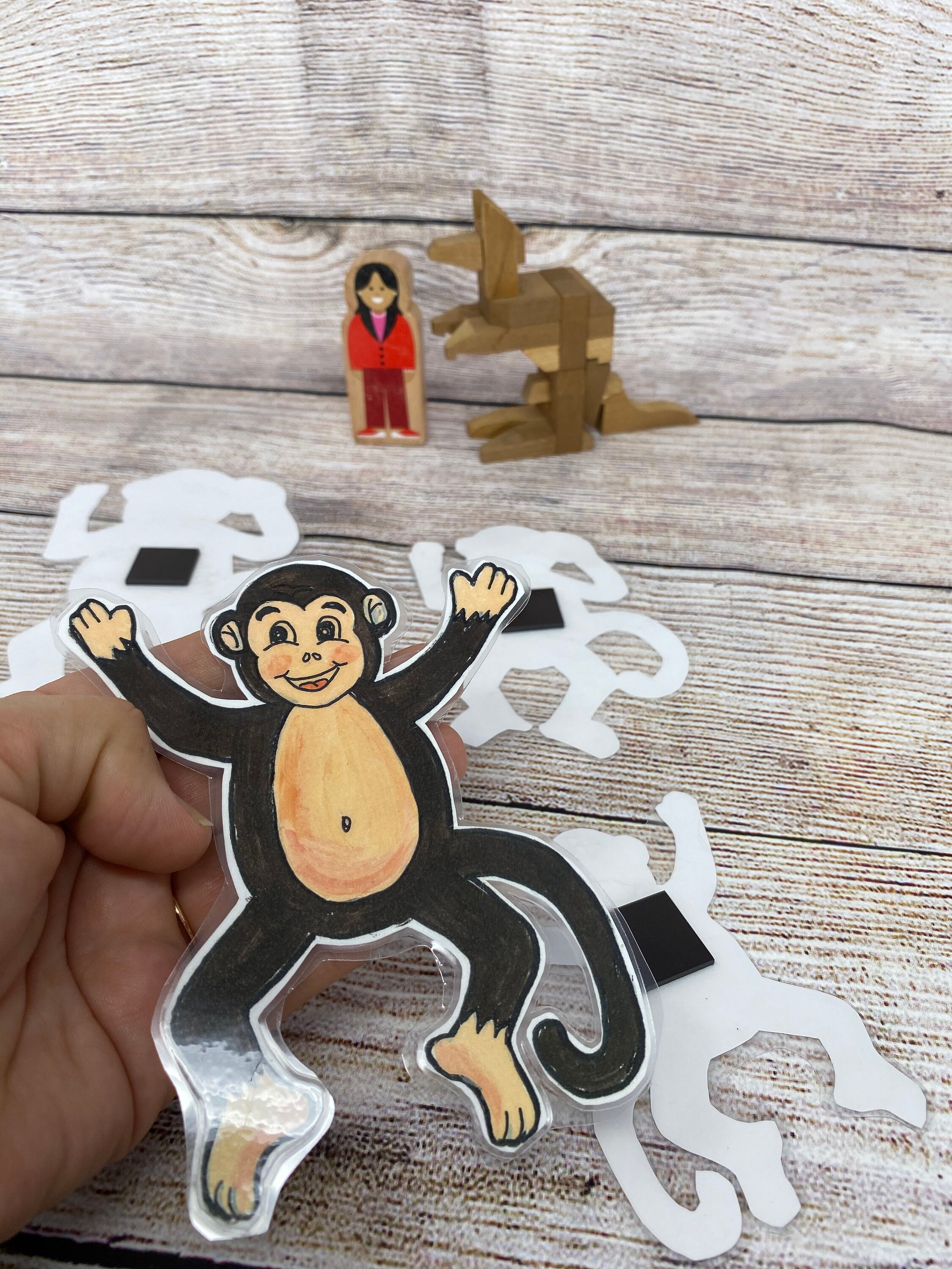 Learning & School 5 Little Monkeys jumping on the bedMagnetic Story ...