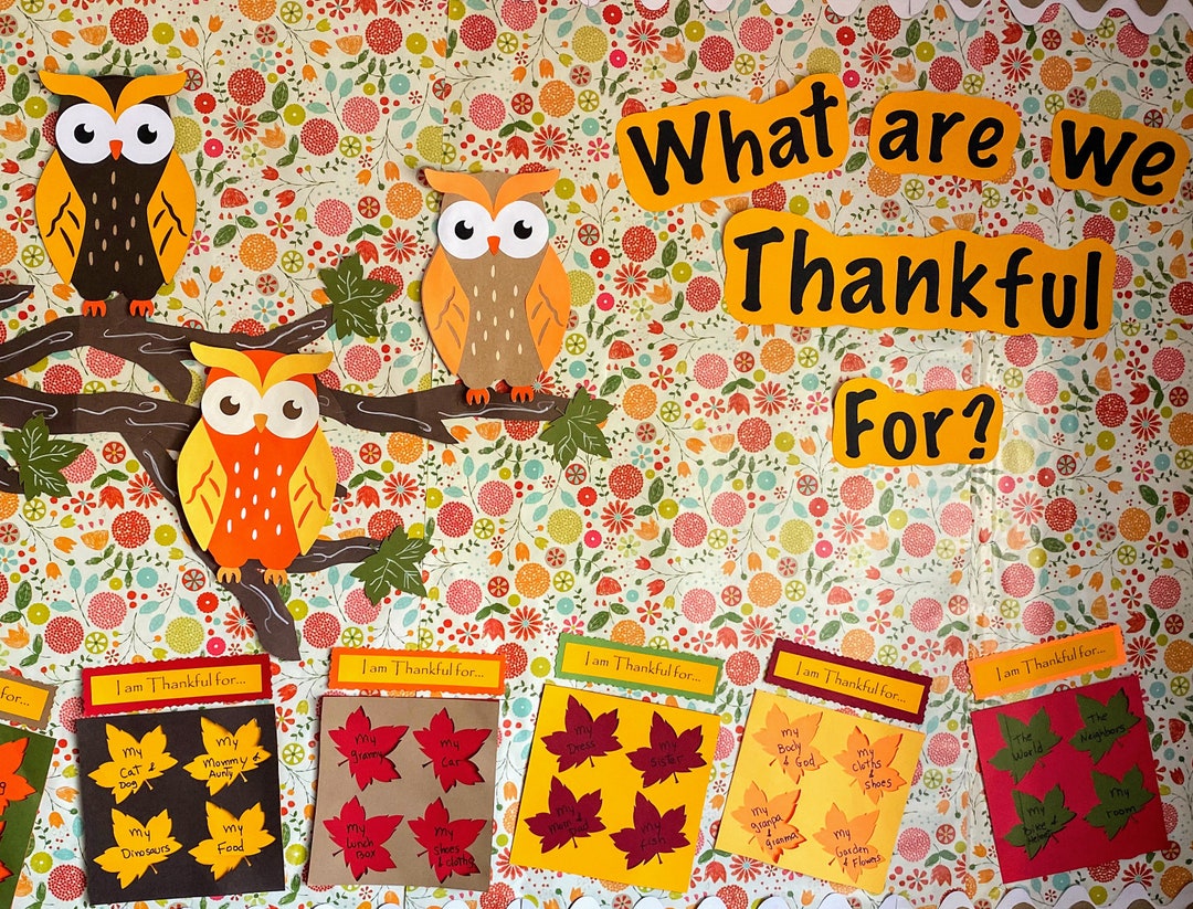 Teachers School Bulletin Board for THANKSGIVING /what Are We THANKFUL ...