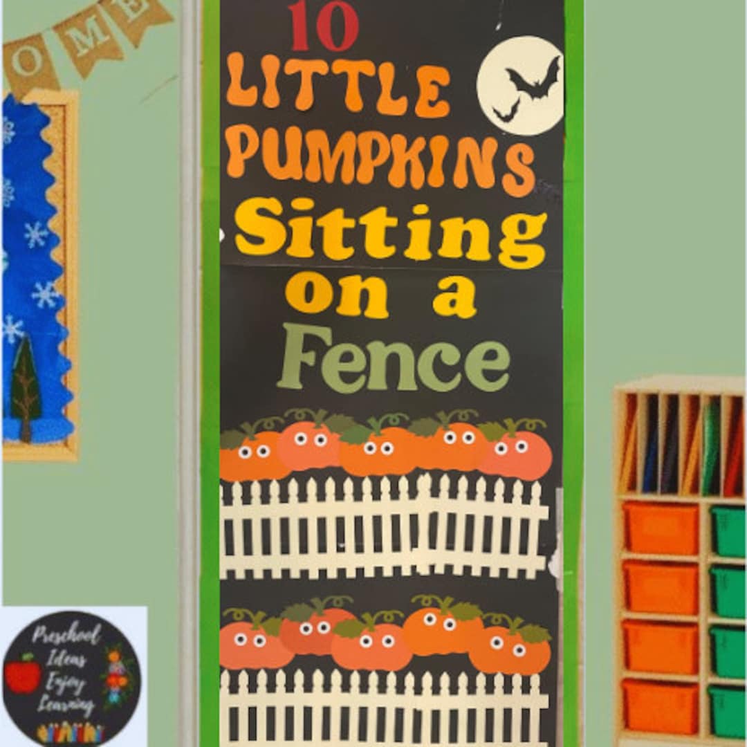 Teachers School Classroom Door Decoration/10 Little Pumpkins Sitting on ...