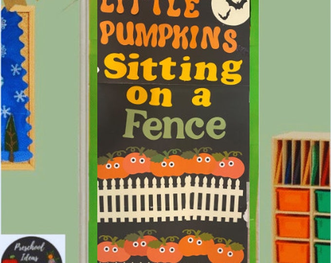 Teachers School Classroom Door Decoration/10 Little Pumpkins Sitting on ...