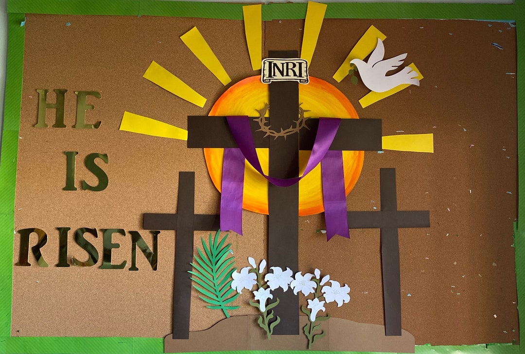 Teachers School Bulletin Board for Easter/he is Risen/cardstock/cutout ...