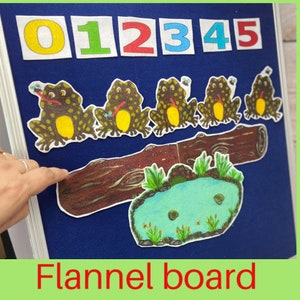 5 Green Speckled Frogs/flannel Story Board/ Preschool/creative Play ...