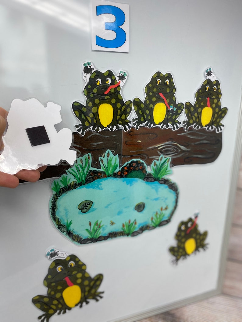 Five Green Speckled Frogs/magnetic Story Board/imagination/children ...
