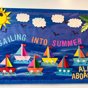 Teacher School Summer Bulletin Board for Classroom Decoration/ Sailing ...