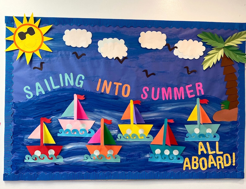 Teacher School Summer Bulletin Board for Classroom Decoration/ Sailing ...