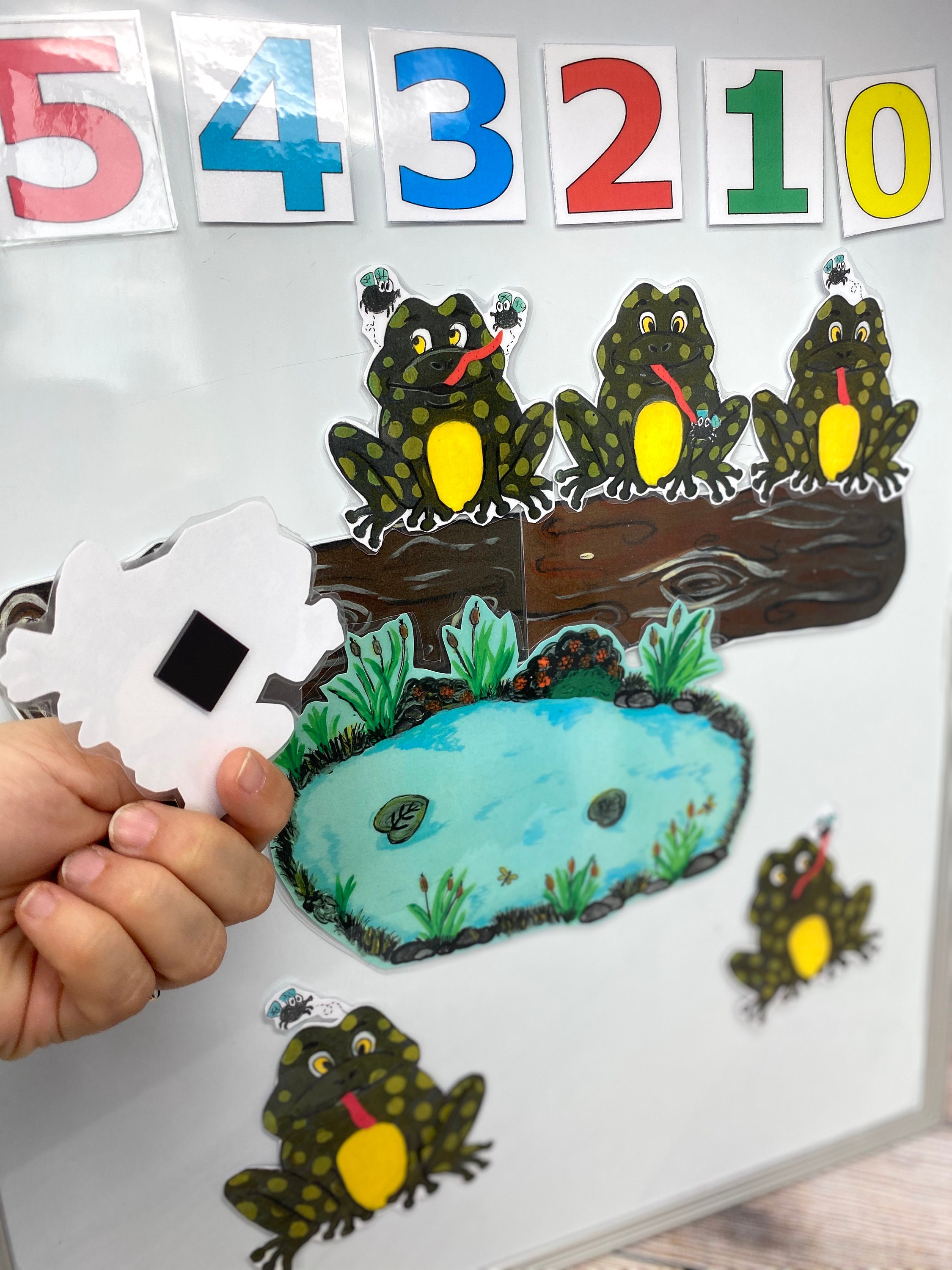 Five Green Speckled Frogs/magnetic Story Board/imagination/children ...