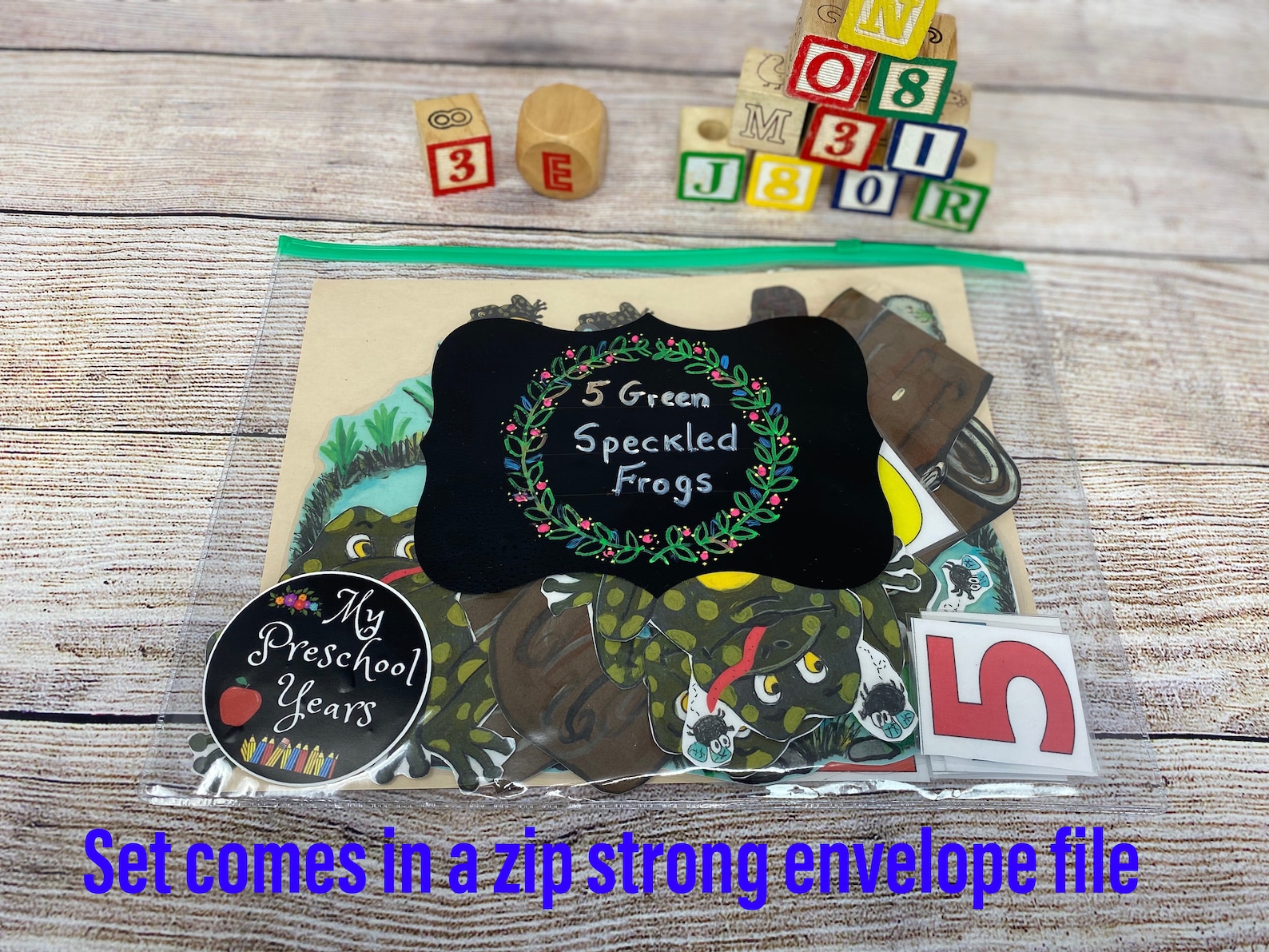 Five Green Speckled Frogs/magnetic Story | Etsy