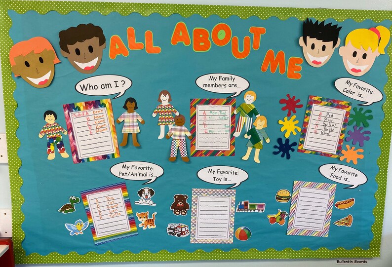 Teachers School Bulletin Board ALL ABOUT ME for Preschool | Etsy