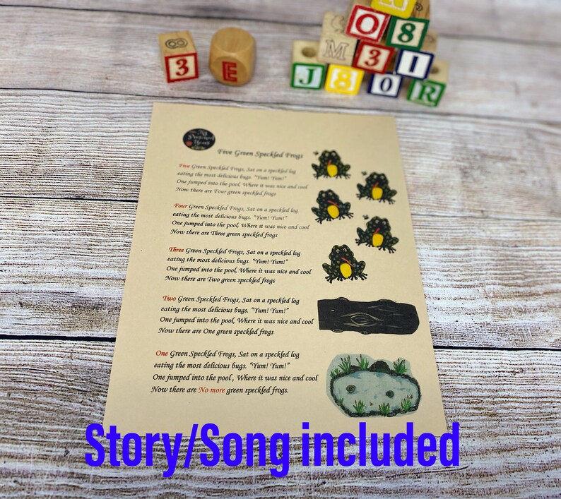 Five Green Speckled Frogs/magnetic Story Board/imagination/children ...