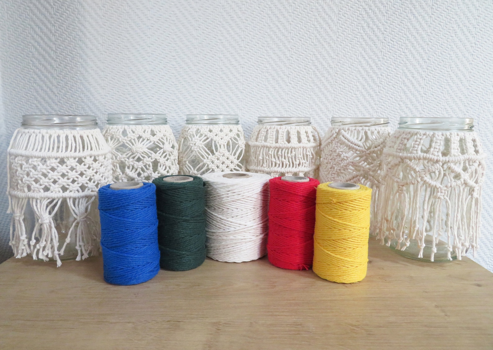 Macrame jar macrame vase macrame lantern candleholder | Etsy